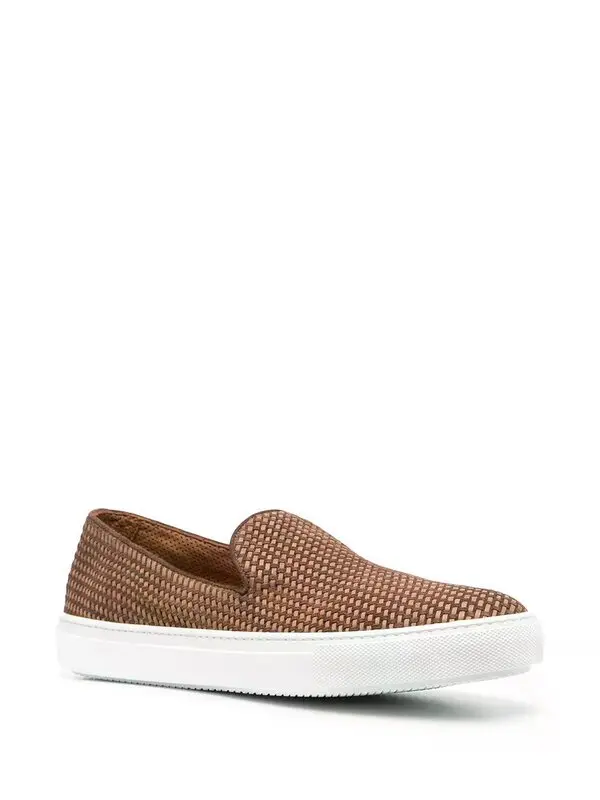 Fratelli Rossetti Woven Detail Loafers - Brown