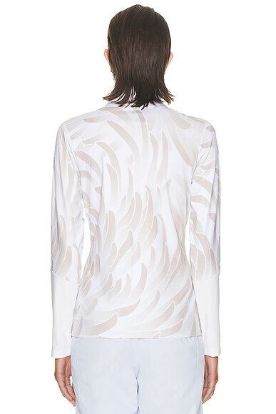 Bogner Gelia Printed Mock Neck Top With Front Zip Closure