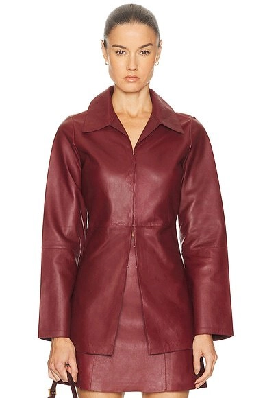 BY MALENE BIRGER Alleys Leather Shirt - Cabernet