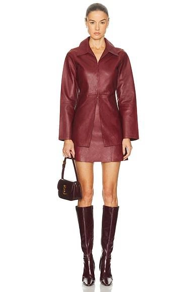 BY MALENE BIRGER Alleys Leather Shirt - Cabernet