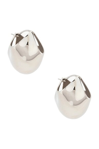 Khaite Lotus Medium Hoop Earrings - Silver