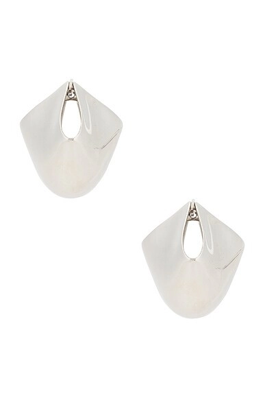 Khaite Lotus Medium Hoop Earrings - Silver