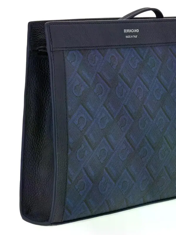 FERRAGAMO Jacquard Monogram Clutch Bag