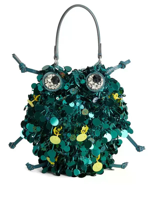 ANYA HINDMARCH Sequin Beetle Tote Bag - Green
