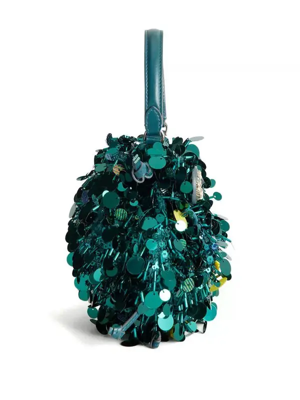ANYA HINDMARCH Sequin Beetle Tote Bag - Green