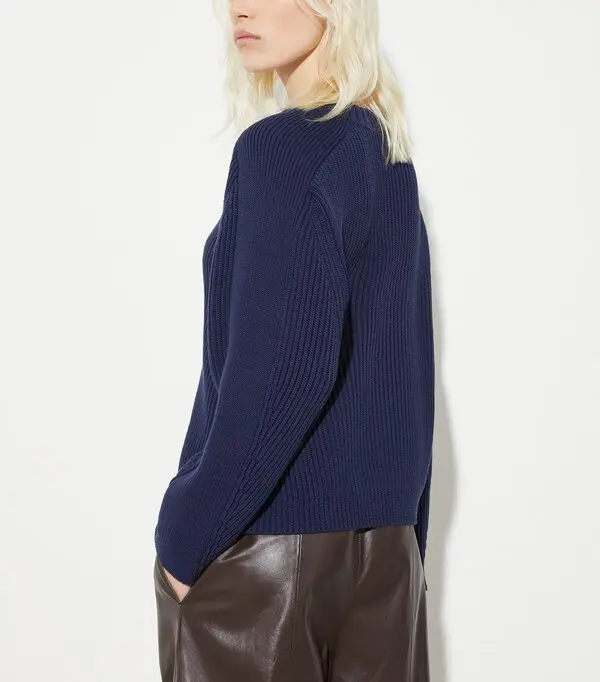 Max & Co. Cotton-blend Rib-knit Sweater With Quarter Zip