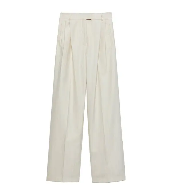 Max & Co. Cotton-wool Blend Straight Leg Trousers