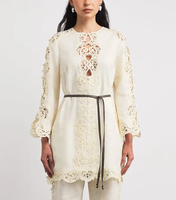 Zimmermann Linen Embroidered Awaken Mini Dress