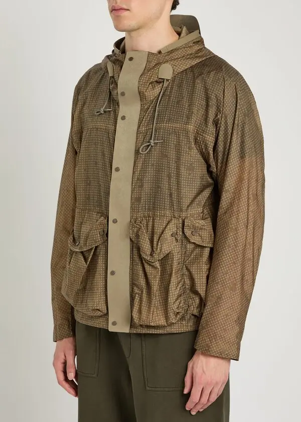 TEN C Checked Hooded Shell Jacket
