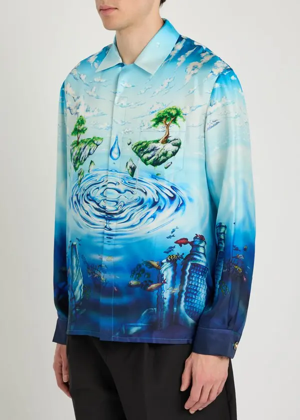 Casablanca Lost Atlantis Printed Silk Shirt