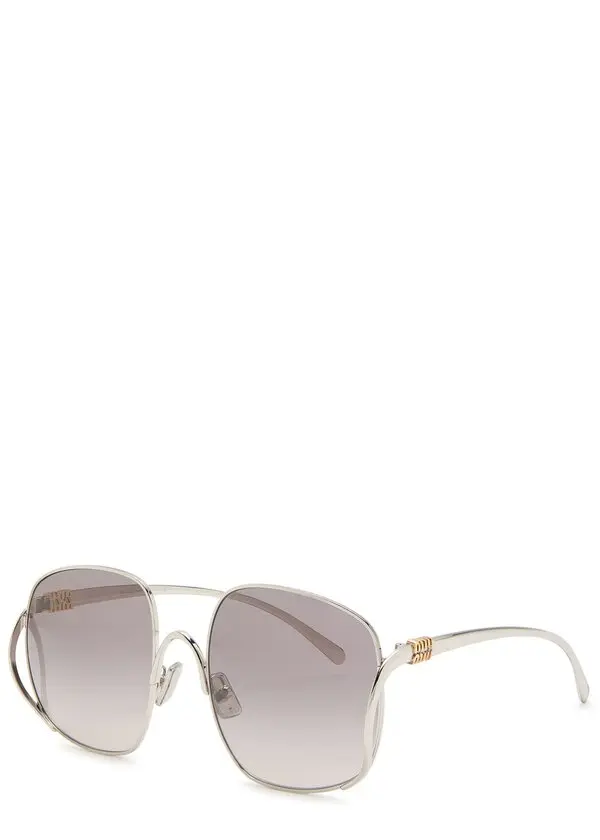 Miu Miu Oversized Square-frame Sunglasses - Silver