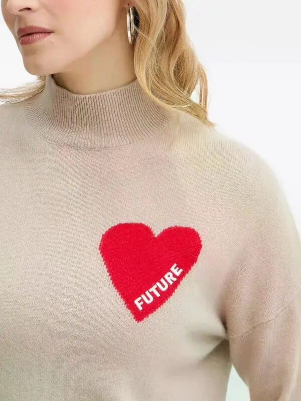 From Future Heart High-neck Cashmere Sweater - Neutrals