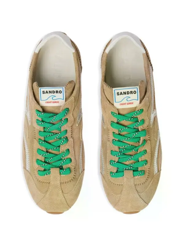 Sandro Light Wave Suede Sneakers - Neutrals