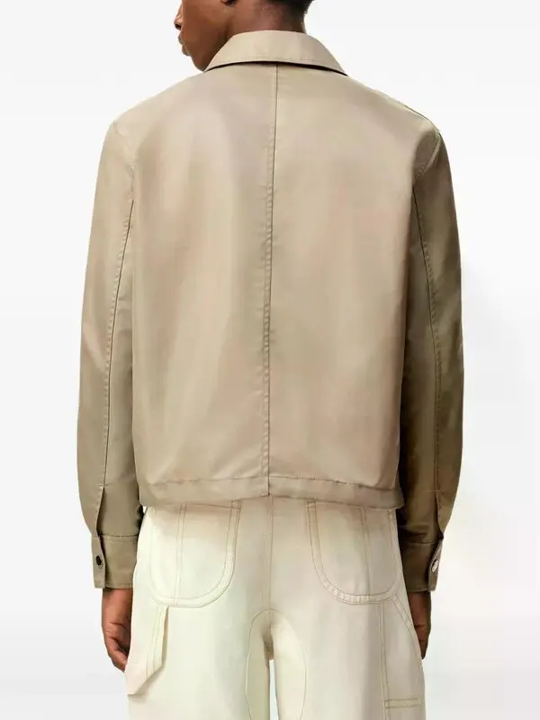 AMI Paris Nylon De Coeur Stud Buttoned Jacket - Neutrals