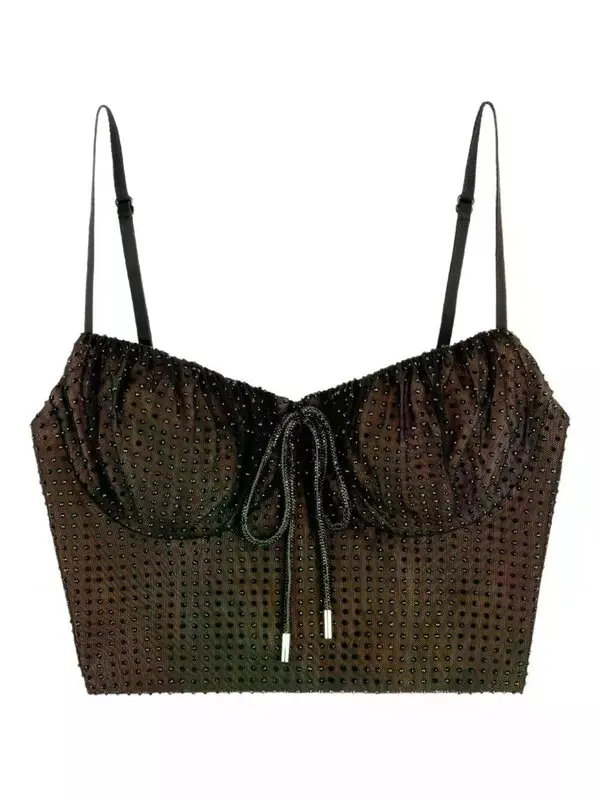 AREA Crystal Hotfix Top - Brown