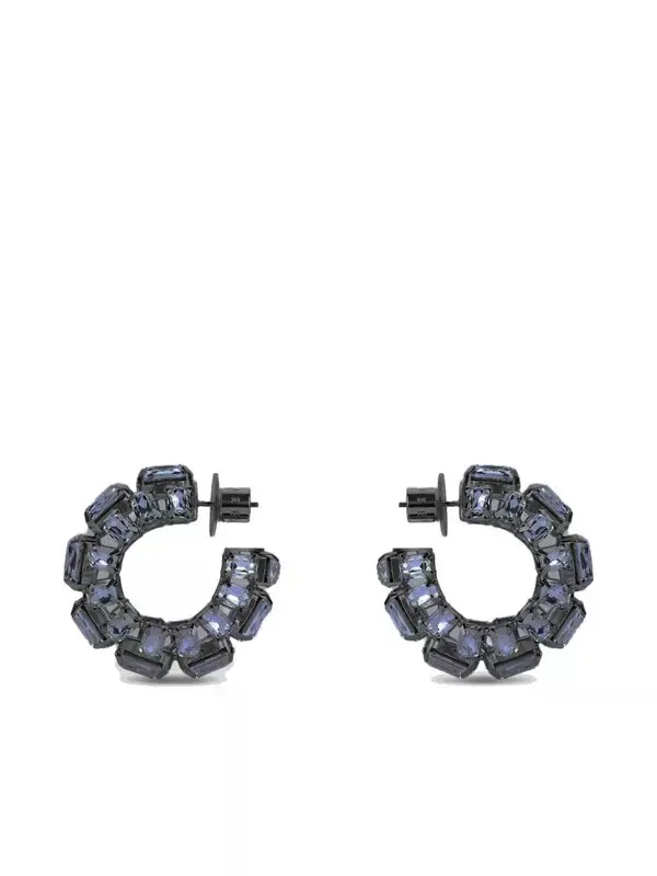 AREA Crystal Embellished Hoop Earrings