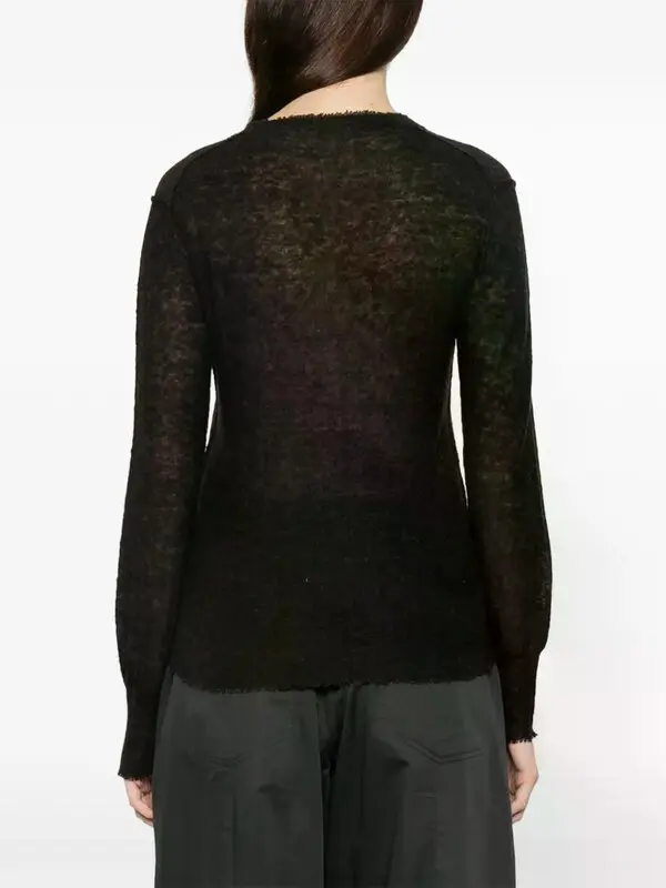 LEBOR GABALA Button Fastening Crew Neck Long Sleeve Top