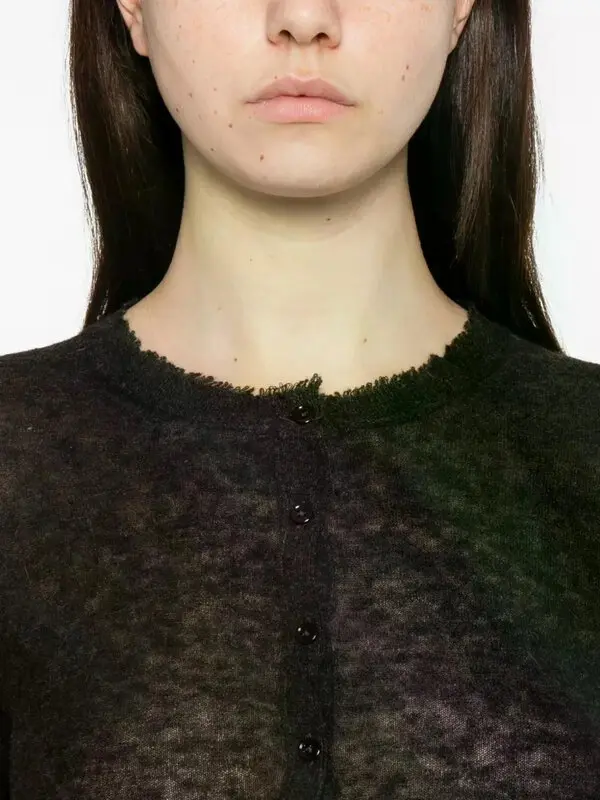 LEBOR GABALA Button Fastening Crew Neck Long Sleeve Top