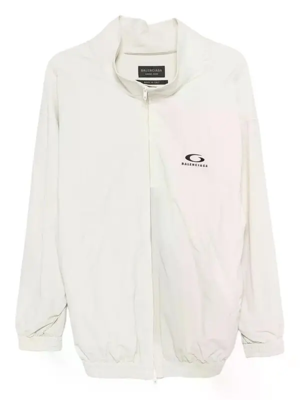 Balenciaga Logo Zip Jacket - Neutrals
