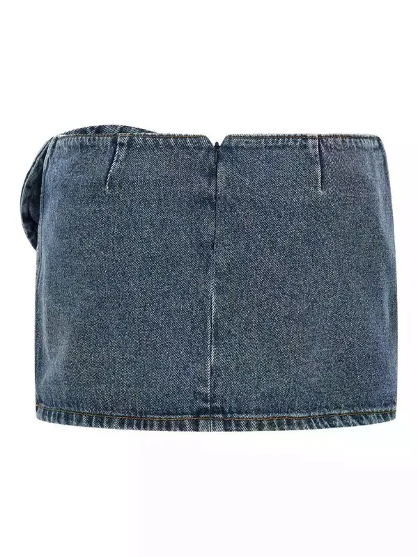 Magda Butrym Draped Floral Denim Mini Skirt