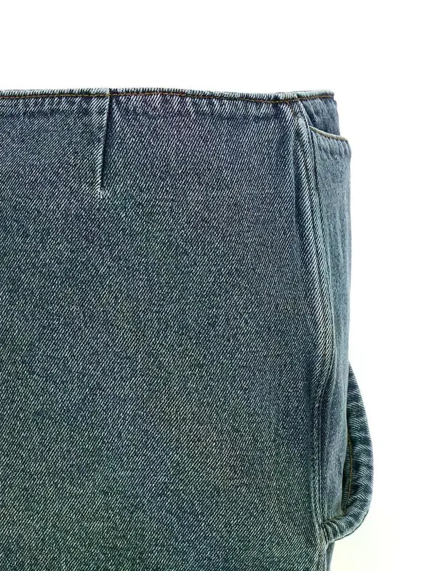 Magda Butrym Draped Floral Denim Mini Skirt