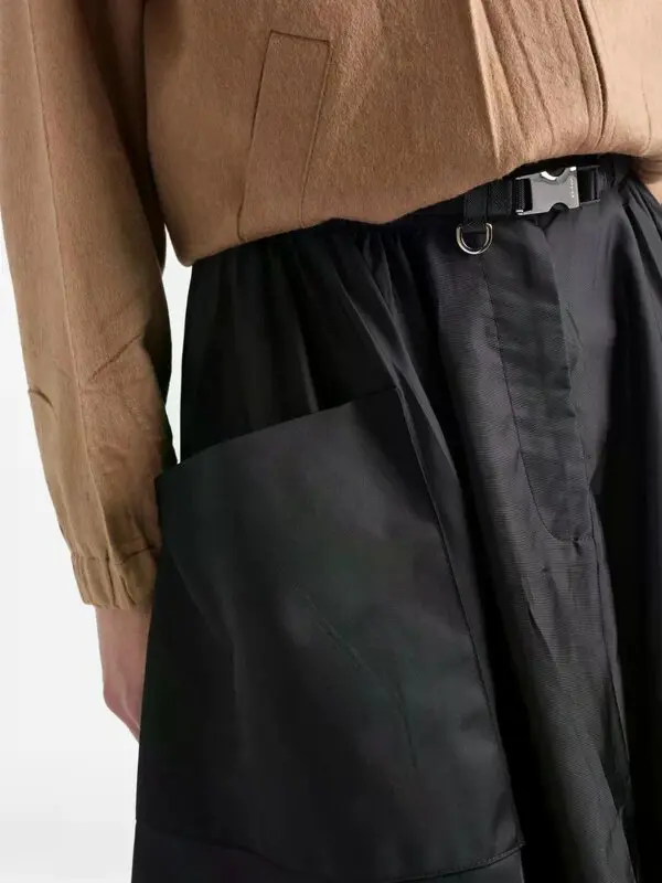 Prada Pleated Midi Skirt - Black