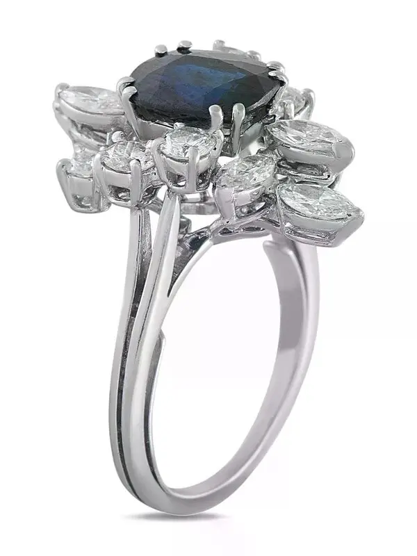 LB EXCLUSIVE Sapphire And Diamond Ring In 18k White Gold
