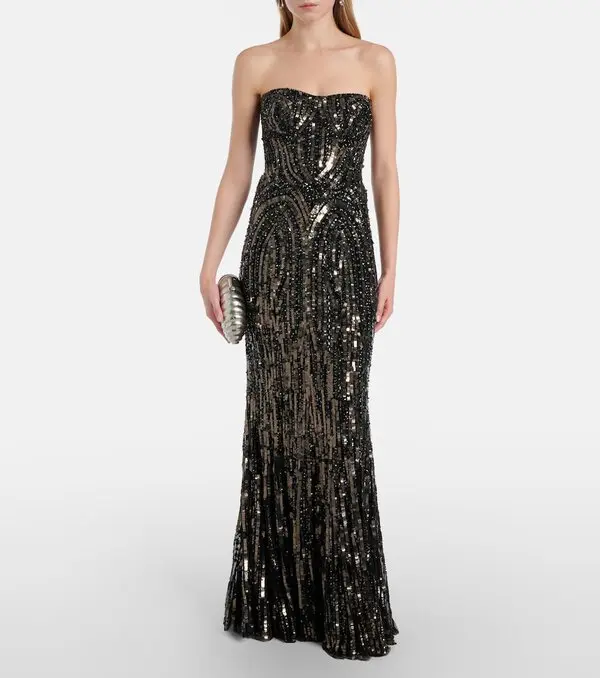 Jenny Packham Embellished Bustier Gown