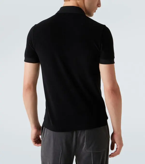 TOM FORD Cotton-blend Terry Polo Shirt - Black
