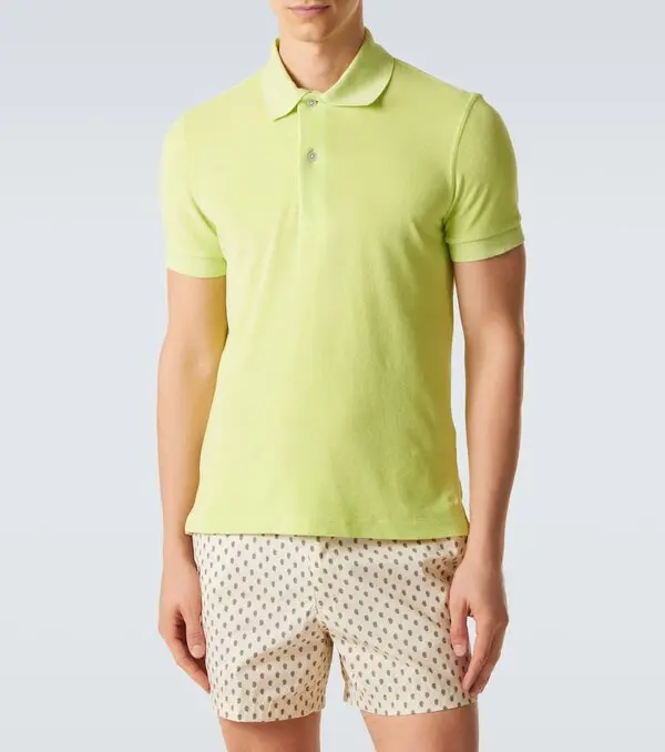 TOM FORD Cotton-blend Terry Polo Shirt - Green