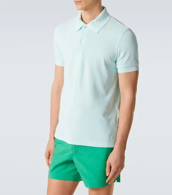 TOM FORD Cotton-blend Terry Polo Shirt - Blue