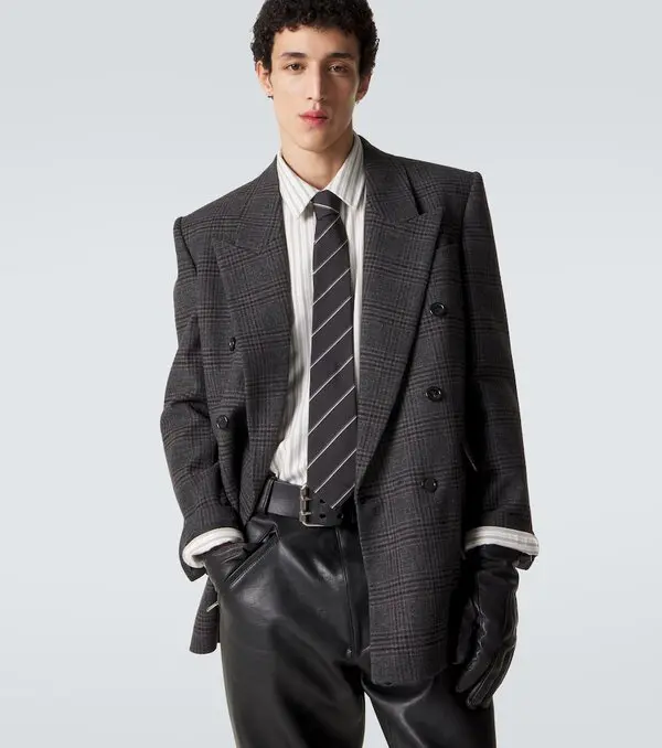 Saint Laurent Striped Silk Twill Tie