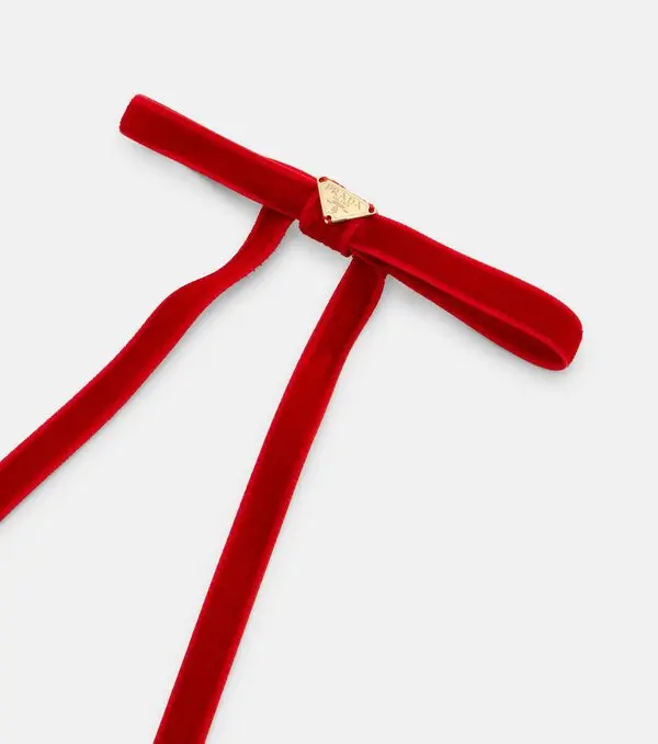 Prada Velvet Hair Clip With Bow Detail