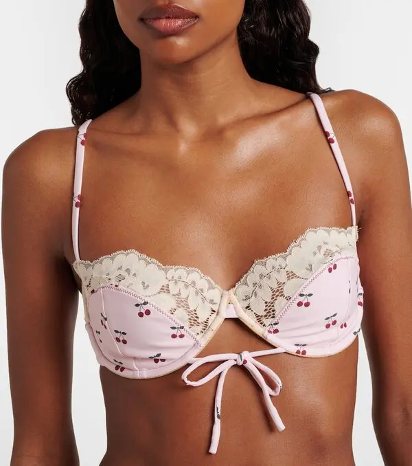 MONTCE Lena Printed Bikini Top - Pink