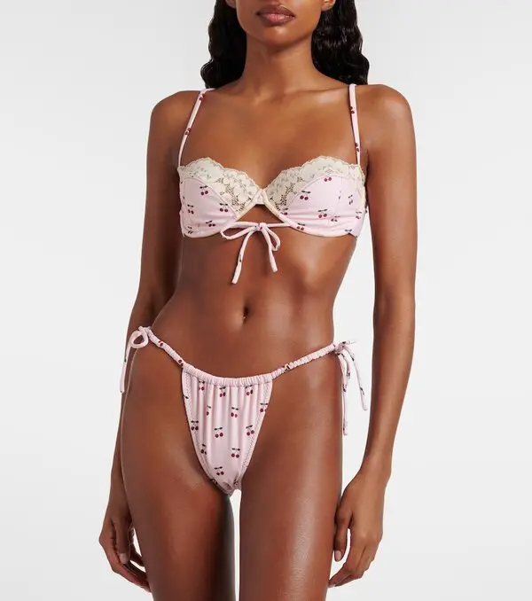 MONTCE Lena Printed Bikini Top - Pink