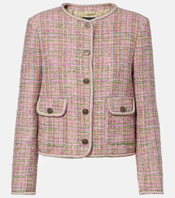 Etro Checked Cotton-blend Tweed Jacket