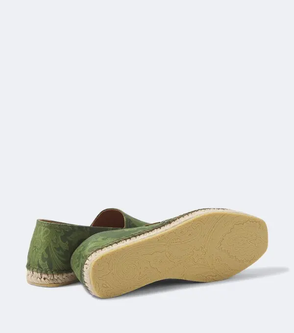 Etro Paisley Gabardine Espadrilles - Green