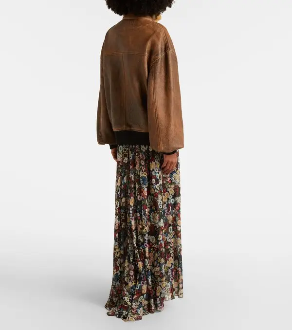 Khaite Sandor Shearling-trimmed Leather Jacket - Brown