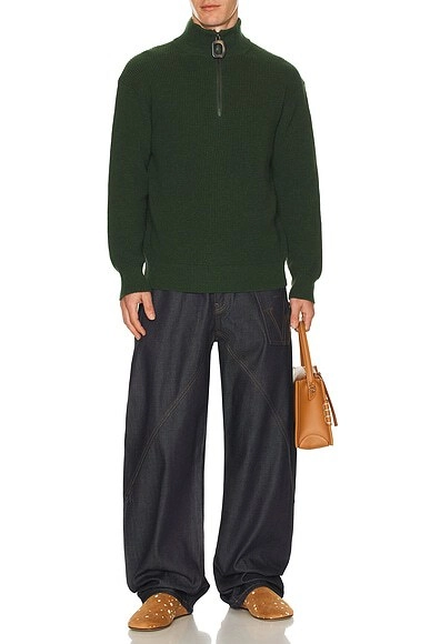 JW Anderson Quarter Zip Jumper - Pine