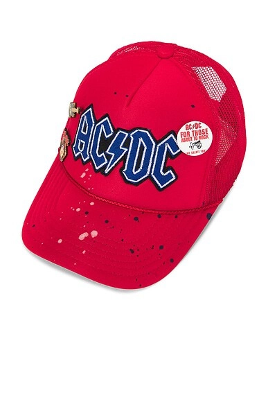 MadeWorn Ac/dc Embroidered Trucker Cap - Red
