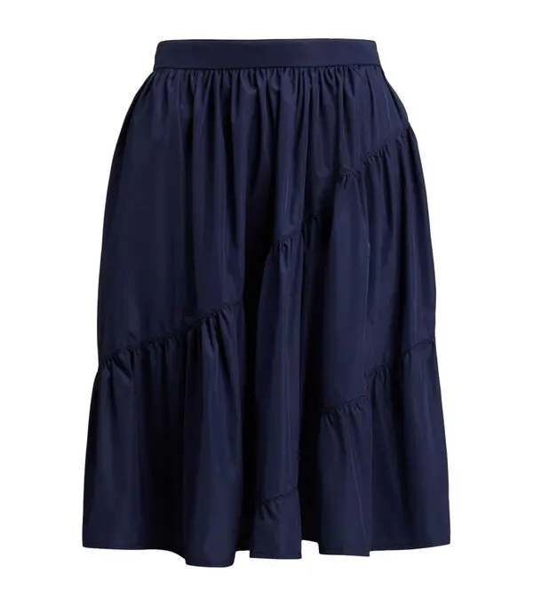 Ralph Lauren Taffeta Kyle Midi Skirt - Navy