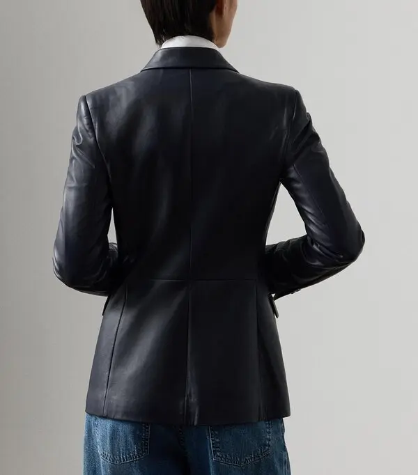 Ralph Lauren Lambskin Camden Jacket - Navy