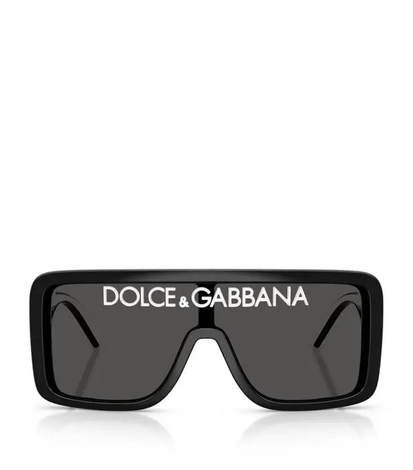 Dolce & Gabbana Injected Dg6204 Shield Sunglasses - Black