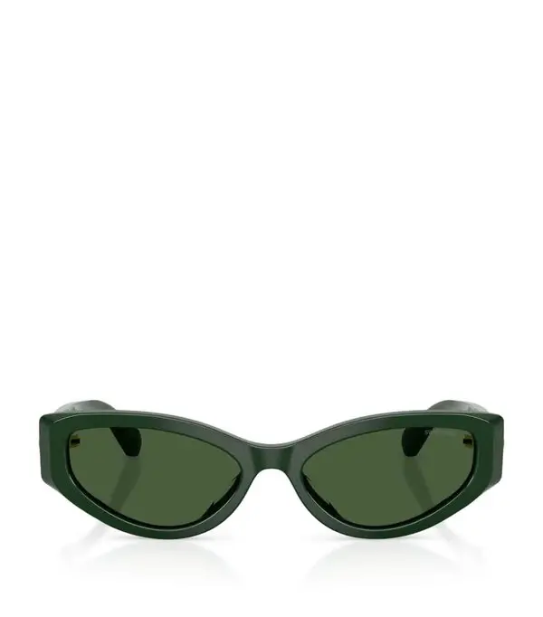 SWAROVSKI Cat Eye Sunglasses With Crystal Embellishments - Green