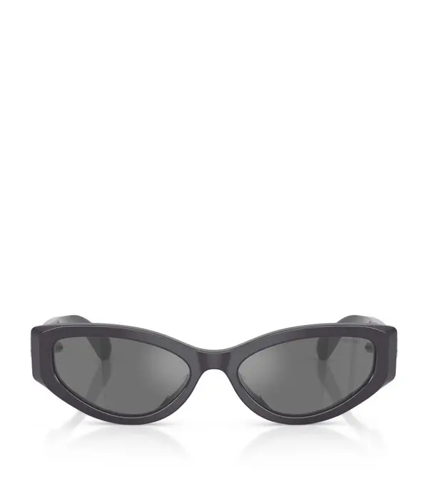 SWAROVSKI Cat Eye Sunglasses With Crystal Embellishments - Grey