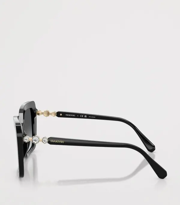 SWAROVSKI Sk6049 Butterfly Sunglasses - Black