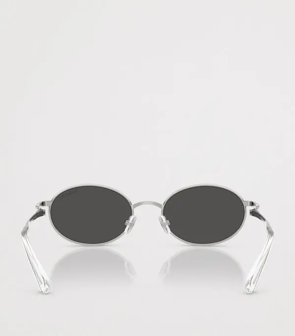 SWAROVSKI Oval Embellished Sunglasses - Silver