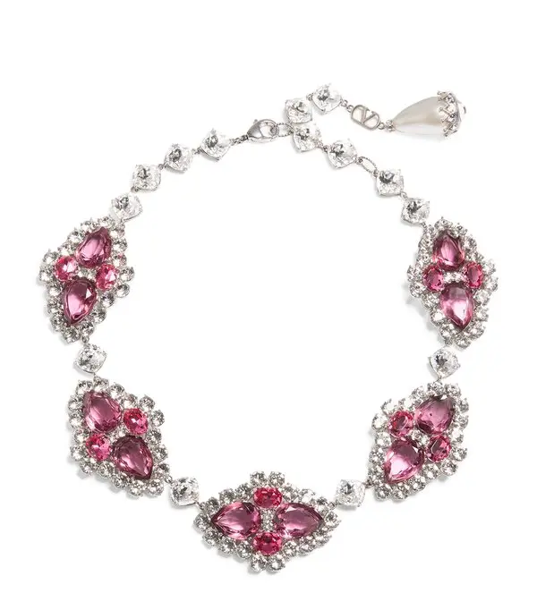 Valentino Garavani Crystal And Stone Necklace - Silver