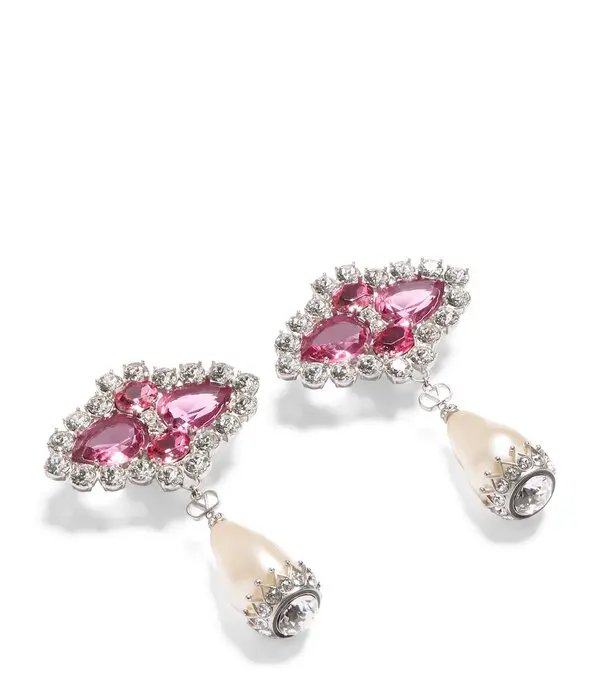 Valentino Garavani Crystal Drop Earrings - Silver