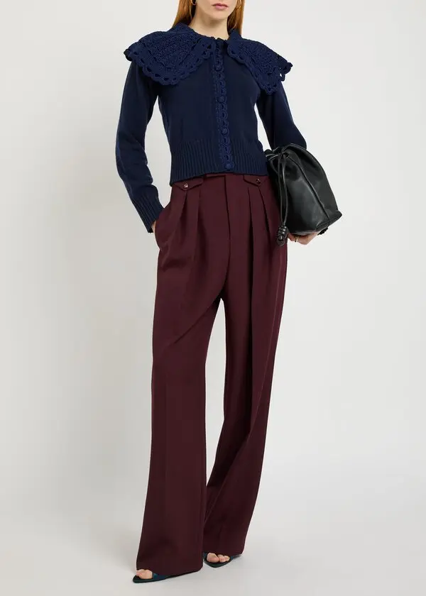 Erdem Crochet Collar Wool-blend Cardigan